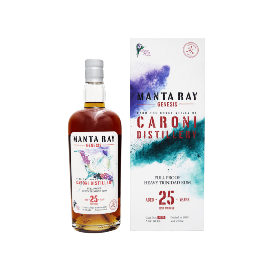 Caroni 1997 25 Year Old Manta Ray Genesis Silver Seal Full Proof ...